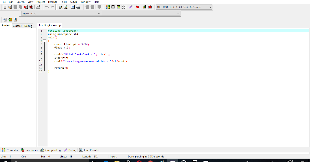 3 Contoh Program C++ Sederhana Menghitung Luas Bangun Datar ~ Tutorial ...
