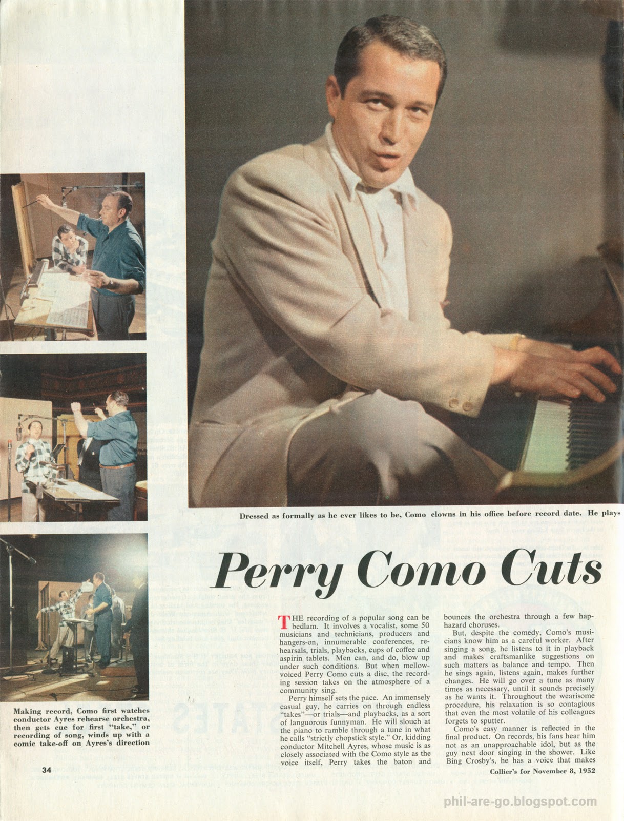 Phil Are Go!: Perry Como - Perry cuts a disc... of stone.