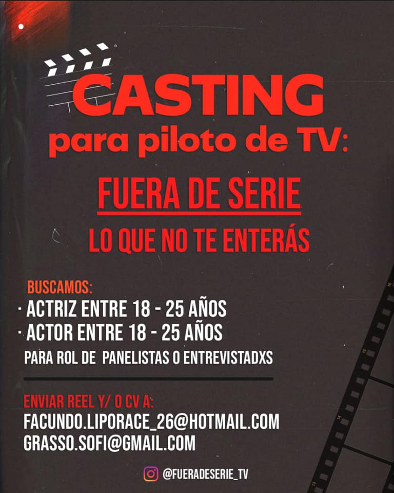 Casting En Argentina Se Busca Para Piloto De Tv Actor Y Actriz De 18 A 25 Años