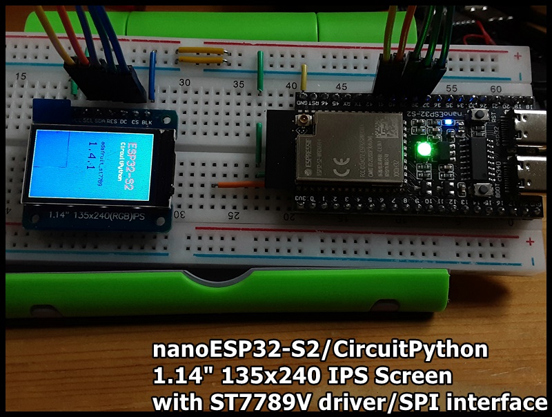 Embedded Things Esp32 S2circuitpython Display On Ips Screen St7789spi Using Adafruit 3207