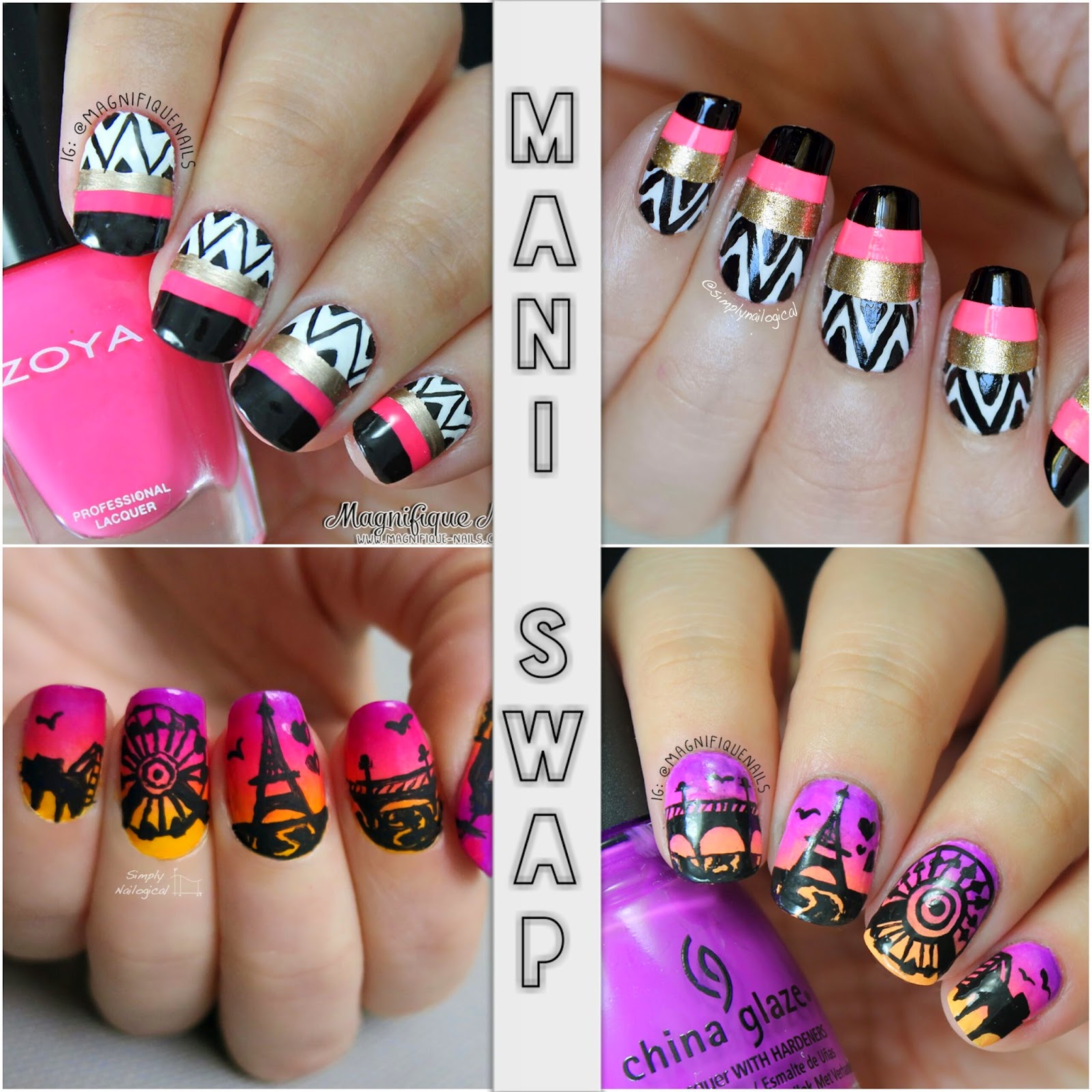 Simply Nailogical: Mani swap with Ana of Magnifique Nails!