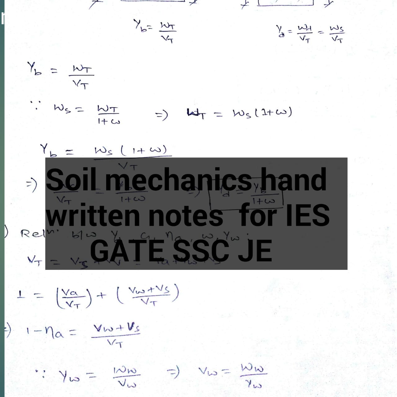 Soil mechanics handwritten notes