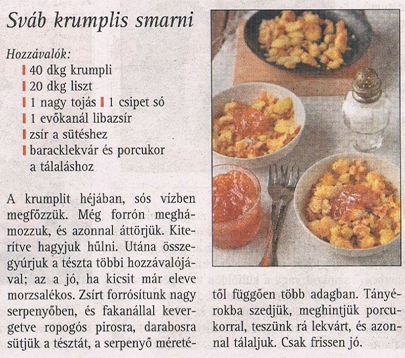 Az én világom: NEMZETEK KONYHÁJA -Sváb krumplis smarni