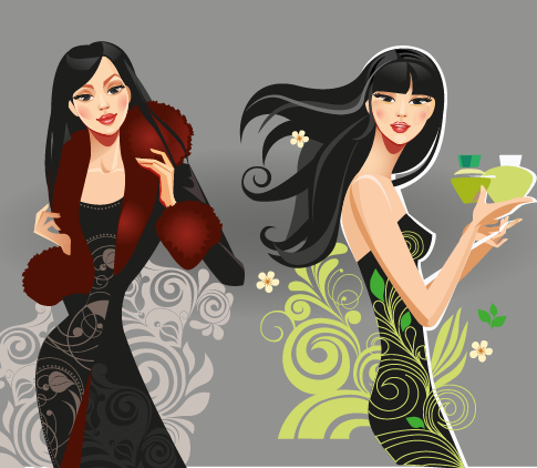 Chicas 10 vectoriales | Vector Clipart