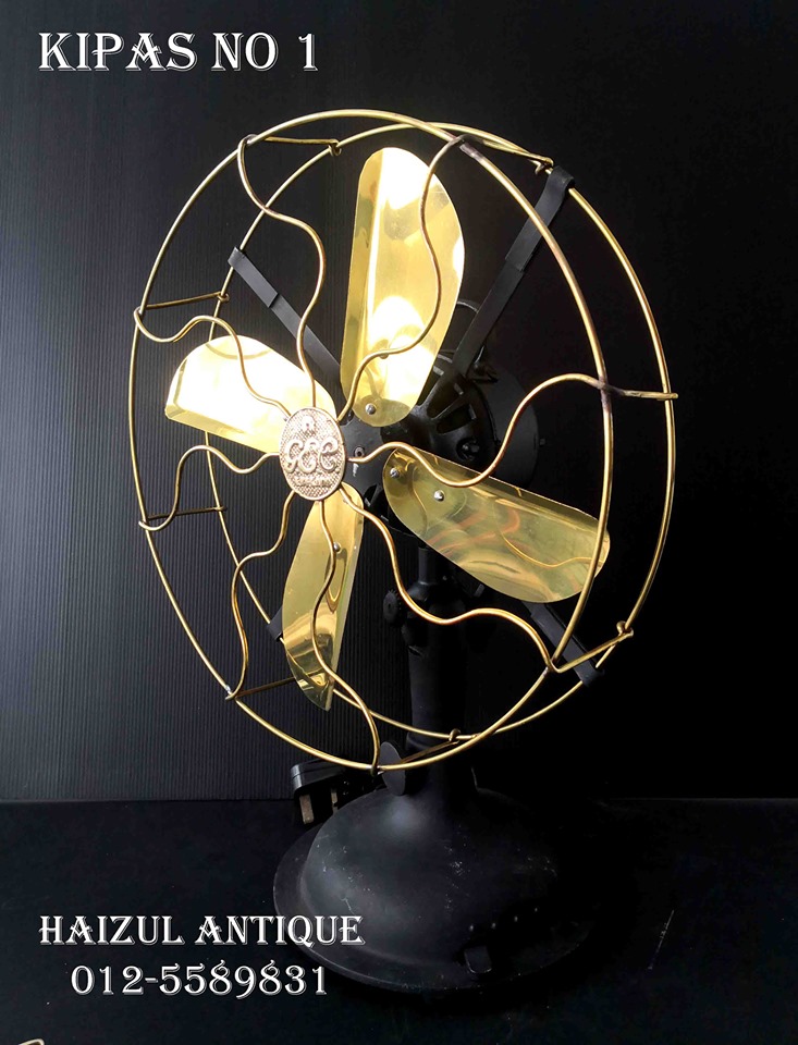 Haizul-Antique: KIPAS ANGIN / KIPAS MEJA TEMBAGA (BRASS TABLE FAN) - NO. 1