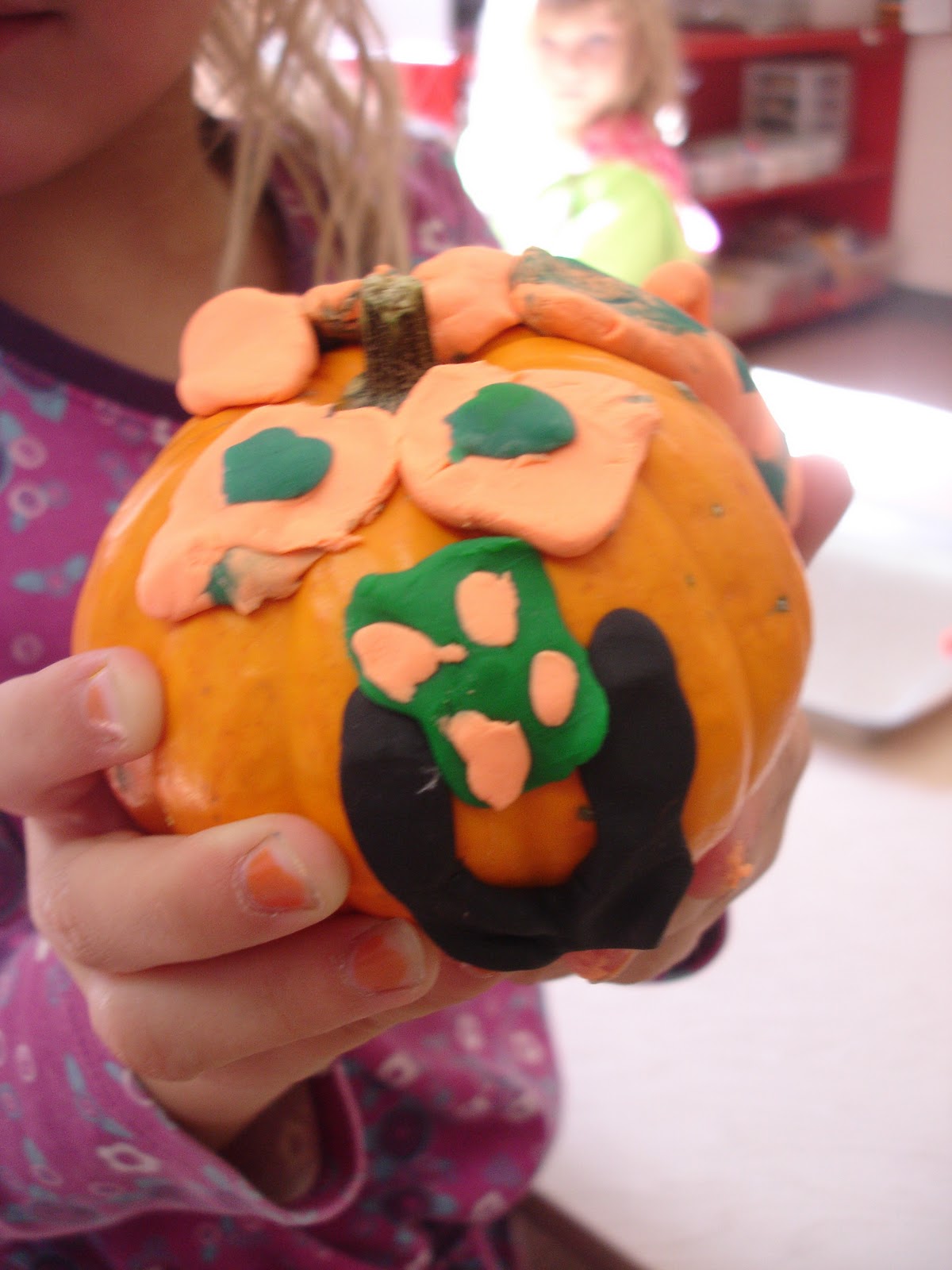 The Very Hungry Preschoolers: Pumpkin Playdough Decorating