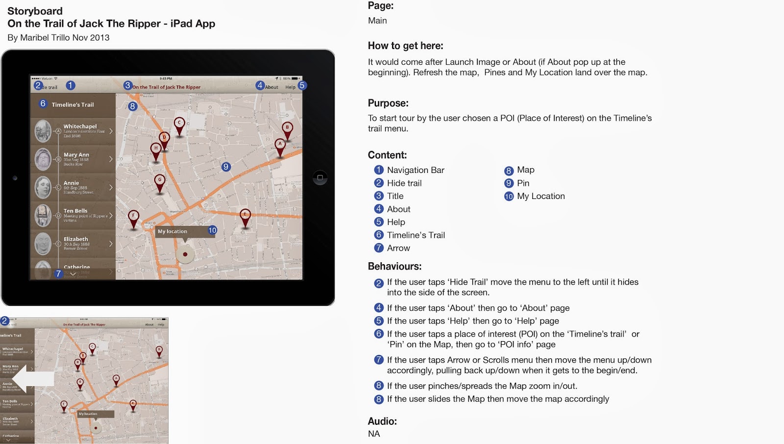 Interactive story/narrative for the iPad