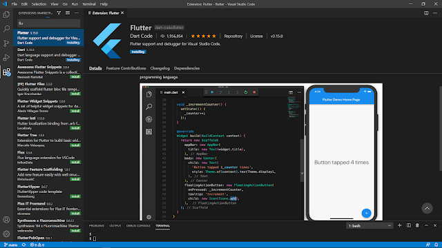 how to install flutter in vscode
