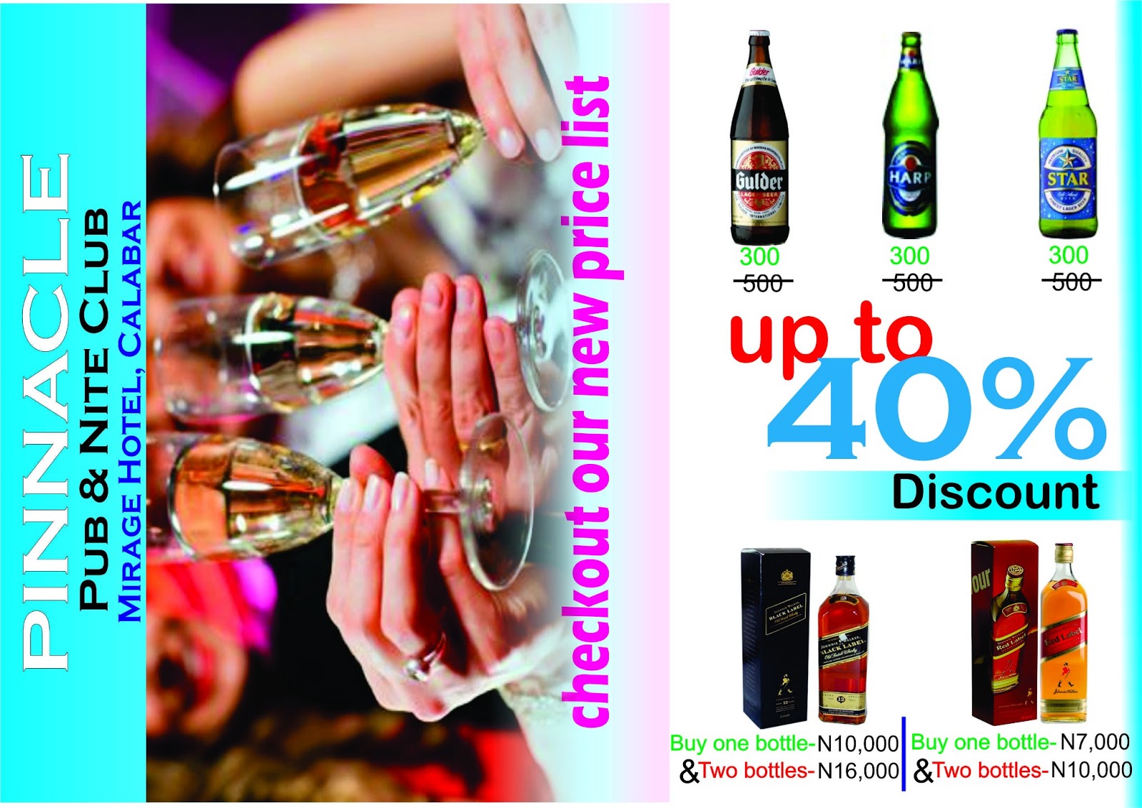 PINNACLE PUB AND NITE CLUB. MIRAGE HOTEL CALABAR