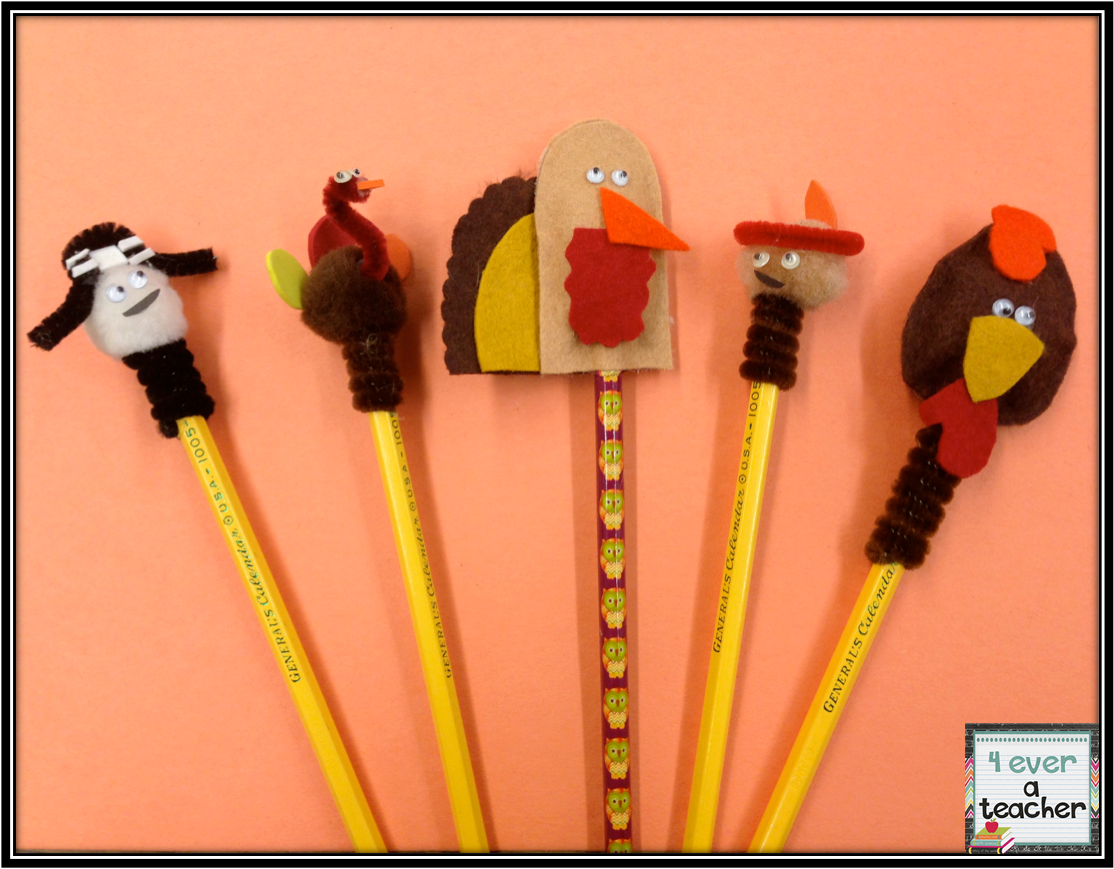4 Ever a Teacher: Thanksgiving Pencil Toppers & T-shirt