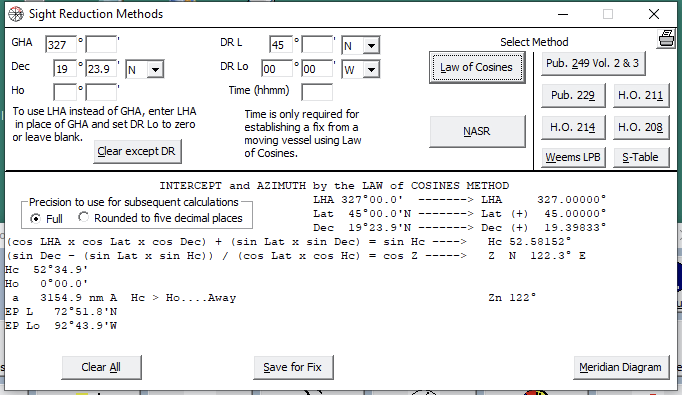 David Burch Navigation Blog: Checking Sight Reduction With ...