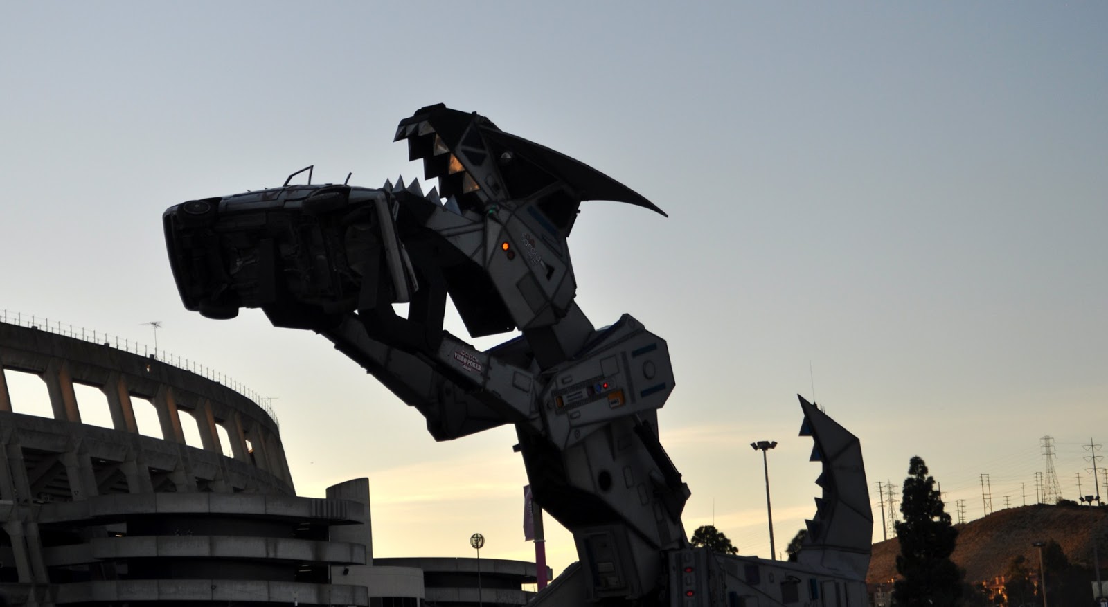 Just A Car Guy: Robosaurus gives a good show of chewing on and tearing ...