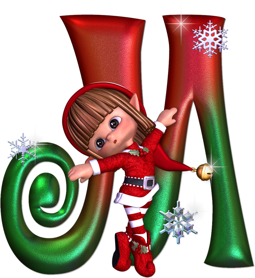 Abecedario con Elfos de Navidad. Alphabet with Christmas Elf. - Oh my Alfabetos!