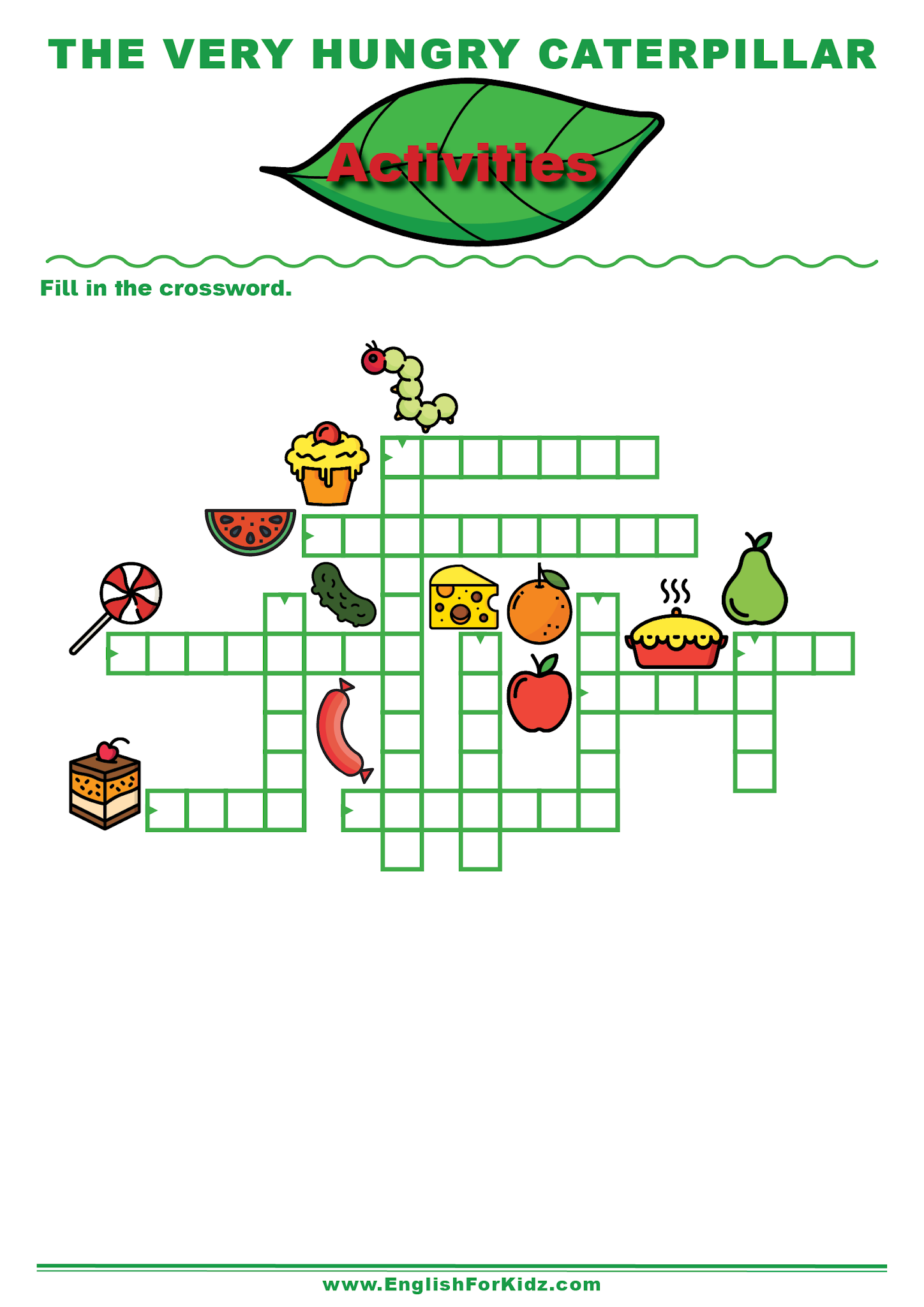 English for Kids Step by Step: The Very Hungry Caterpillar Activities
