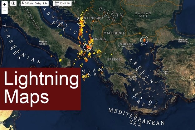 Lightning Maps - Ένας χάρτης που εμφανίζει την τοποθεσία κεραυνών σε ...