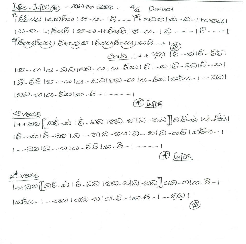 Wonderful Life...: Sinhala Songs Notations