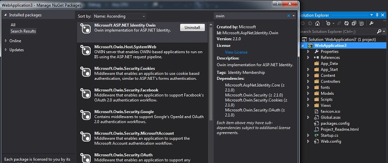 Remove Owin from MVC 5 Application and use asp.net custom forms ...
