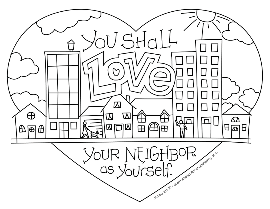Love Your Neighbor As Yourself Coloring Page Sketch Coloring Page