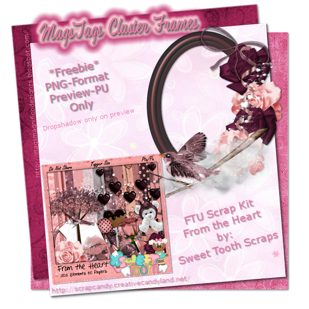 Just Mags and More: Freebie Cluster Frame N° 19 FTU Scrap Kit "FROM THE ...