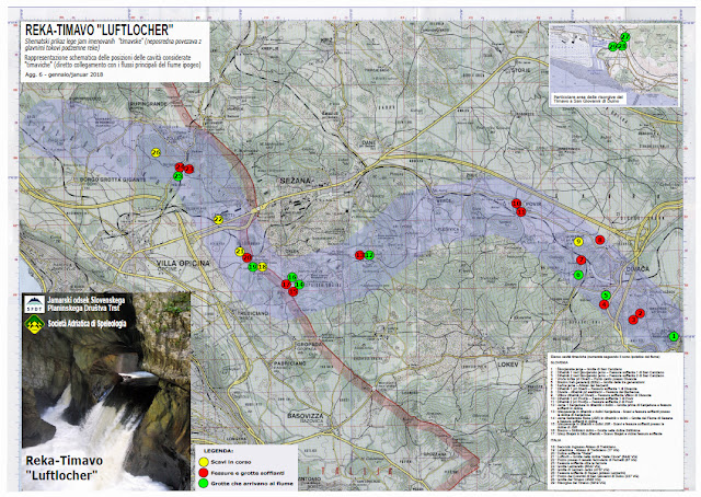 Reka-Timavo: Mappa delle grotte "timaviche"