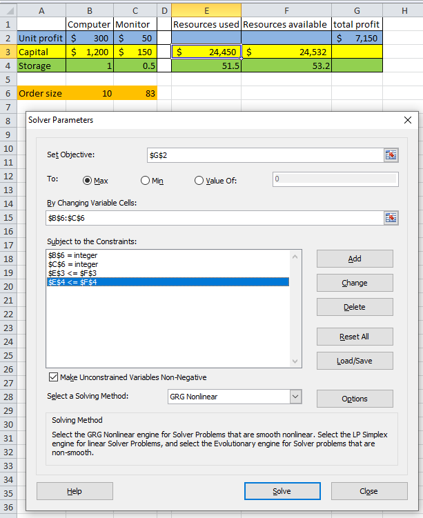 Excel - Solver examples
