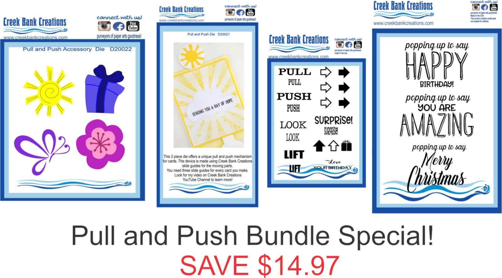 Pull and Push Card - Creek Bank Creations