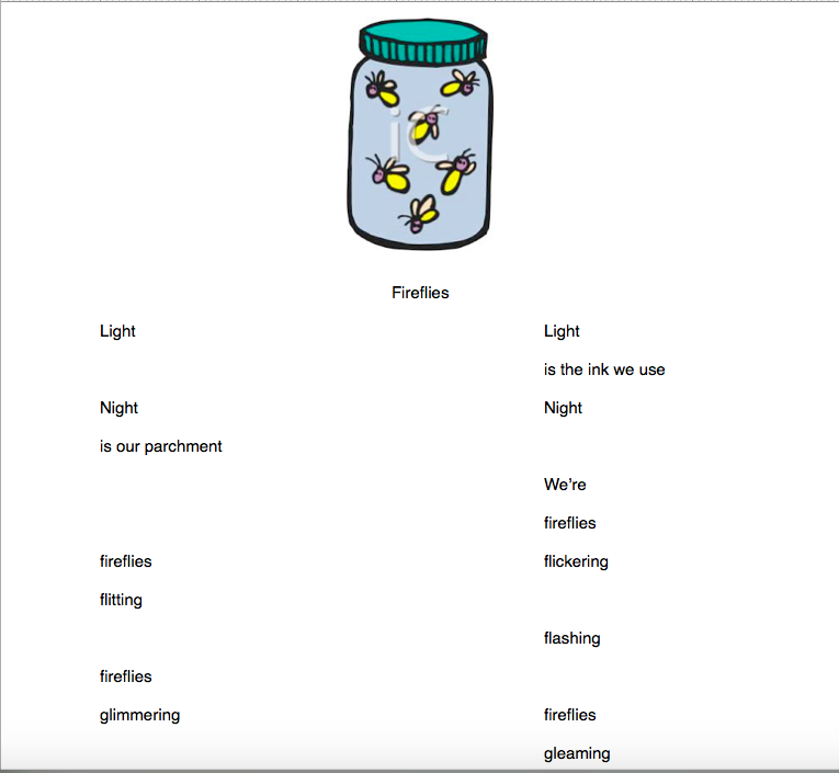 Creative Connections in the Classroom: Fireflies