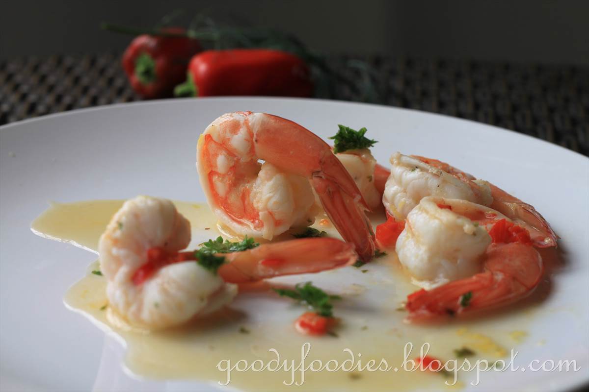 GoodyFoodies: Recipe: Grilled king prawn with olive oil, lemon juice ...