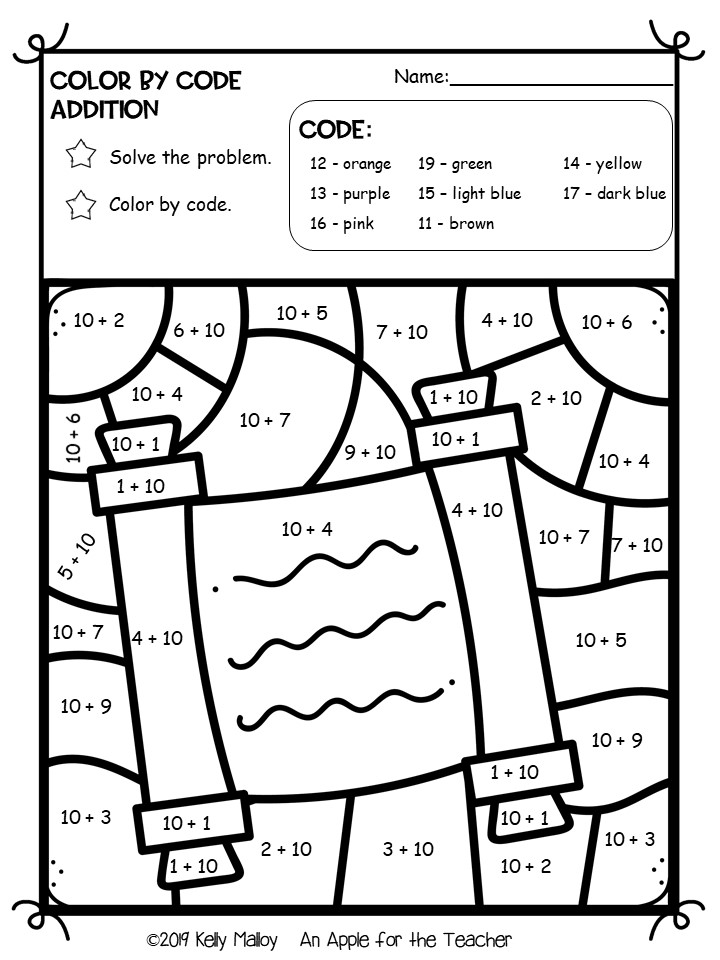 An Apple For The Teacher: Hanukkah Color By Number Math Facts Practice