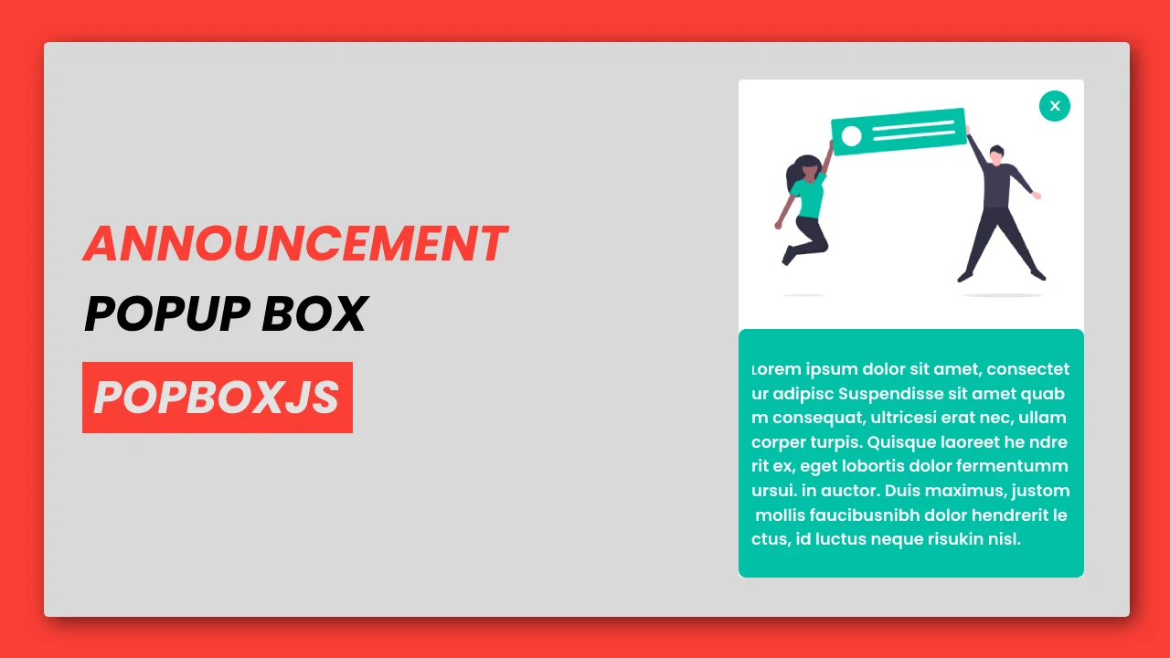 Announcement Popup Box Using PopboxJs | Rustcode | RUSTCODE