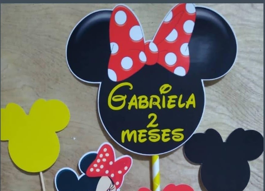 Topper Minnie Mouse Gabriela 2 Meses - Mis Toppers Tus Toppers