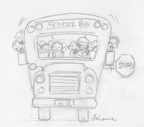 Jehanne's Doodles: A little school bus sketch on a Sunday