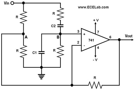Wien Bridge Notch Filter Circuit Diagram - The Circuit