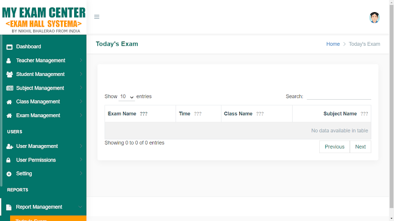 Free Source code in php mysql School Examination Management System Project