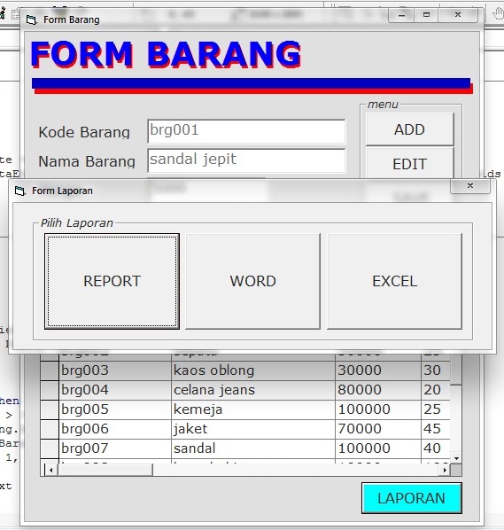 Laporan Excel dan Word di VB6 | Asprak Blog