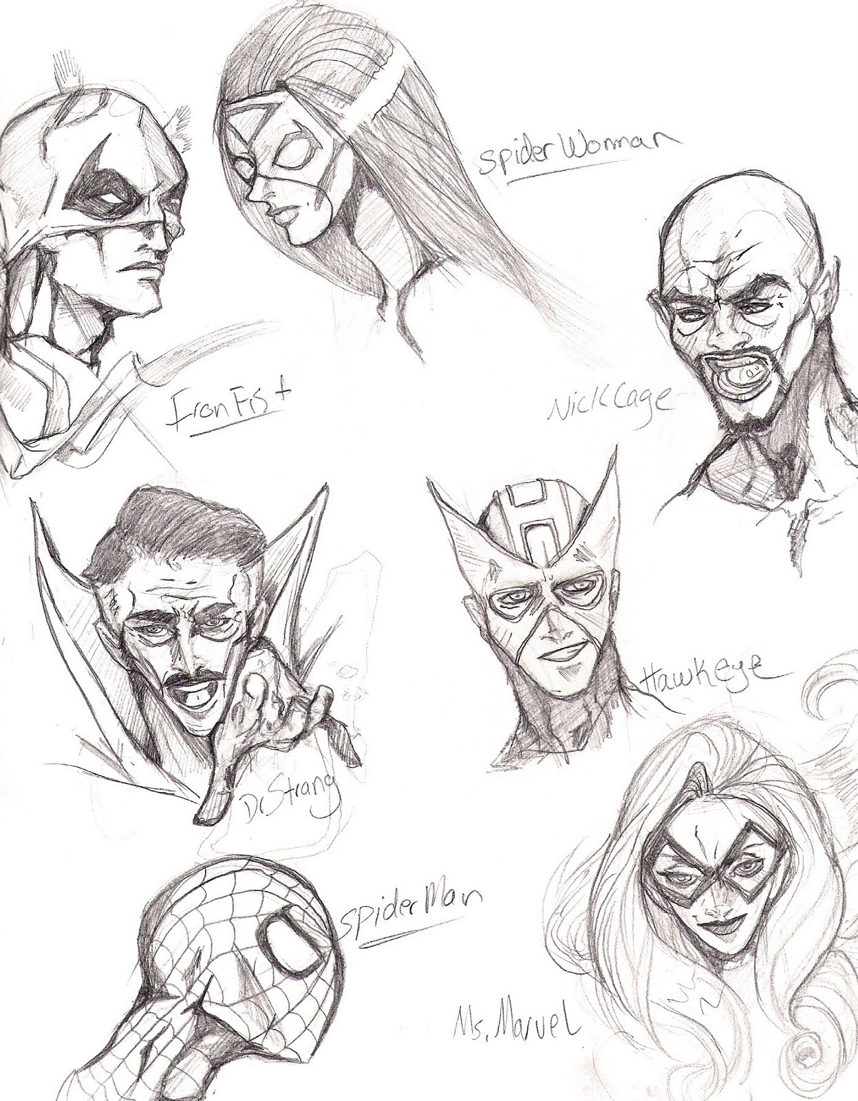 The Art of The Merman: Marvel Head Shots