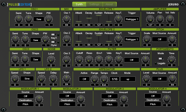 Jeruro | Audio Software : Free Pulse Synthesizer Editor