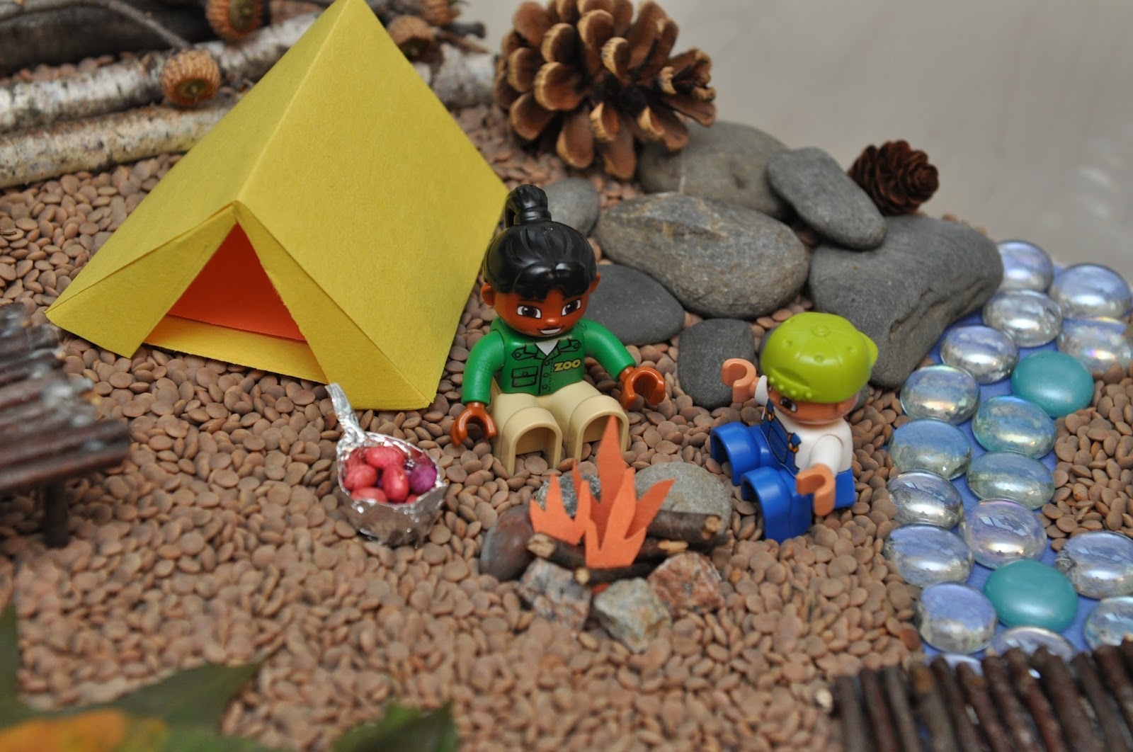 Creative Projects for Kids: Lego Men Are Going Camping Sensory Bin