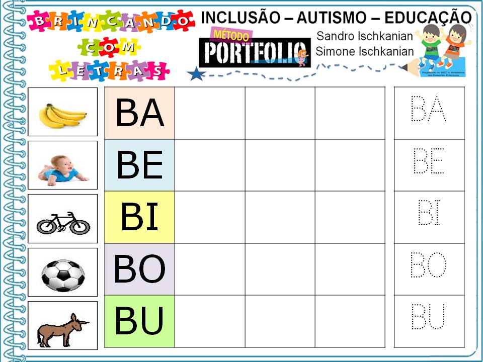 INCLUSÃO - AUTISMO E EDUCAÇÃO SIMONE HELEN DRUMOND: ALFABETIZAR - LETRA ...