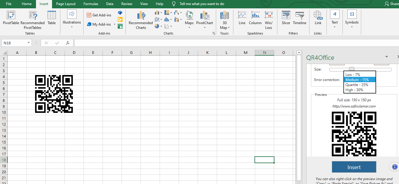 Membina QR Code Menggunakan Microsoft Excel