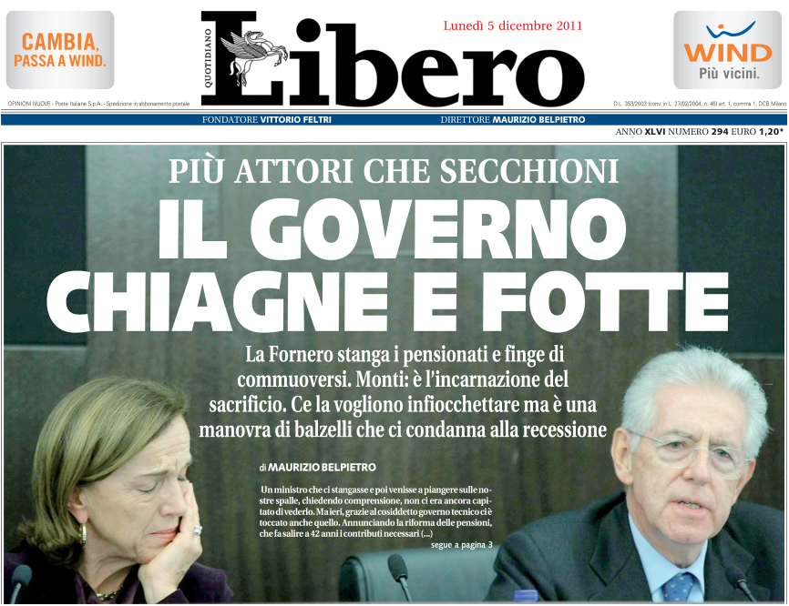 Lo Spillo: IL GOVERNO CHIAGNE E FOTTE