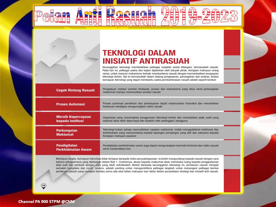 Pengajian Am & Geografi STPM: Pelan Anti Rasuah 2019-2023