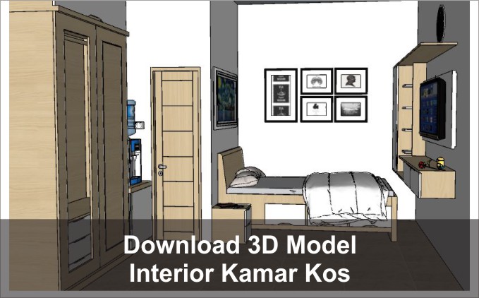 Download 3D Interior Kamar Kos Referensi Desain Arsitektur - Arsimedia