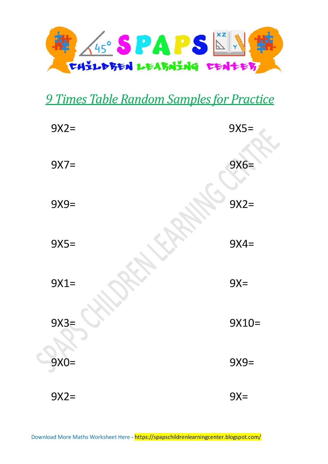 Download 9 Times Table Quiz Printable PDF Worksheets Practice 9 Download 9 Times Table Quiz Printable PDF Worksheets Practice 9