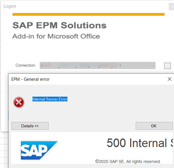Martin Maruskin Blog Something About Sap Epm Add In Error 500 Internal Server Error