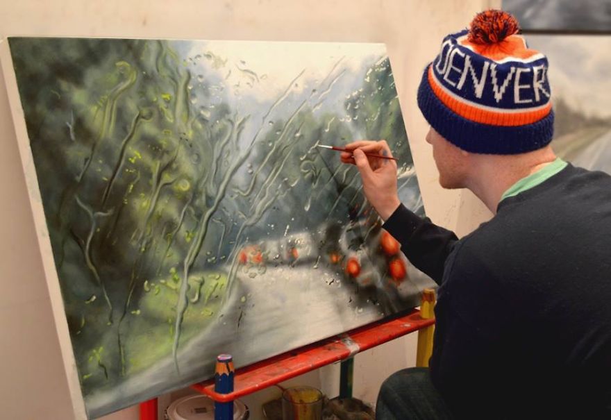 Realistic Rain Drawing