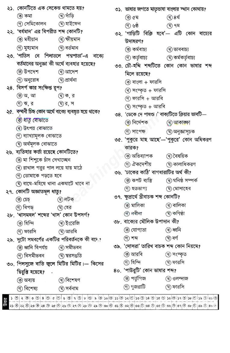SSC Bangla 2nd Paper Model Question - 03