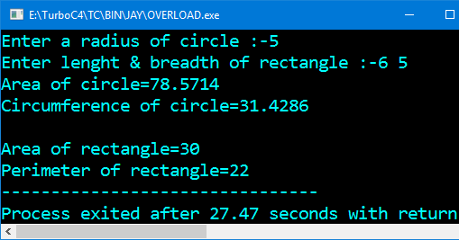 program in c++ to find the area and circumference of circle , the area ...
