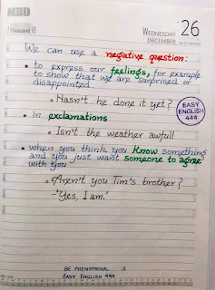 Negative Forms and Negative Questions ~ EASY ENGLISH 444