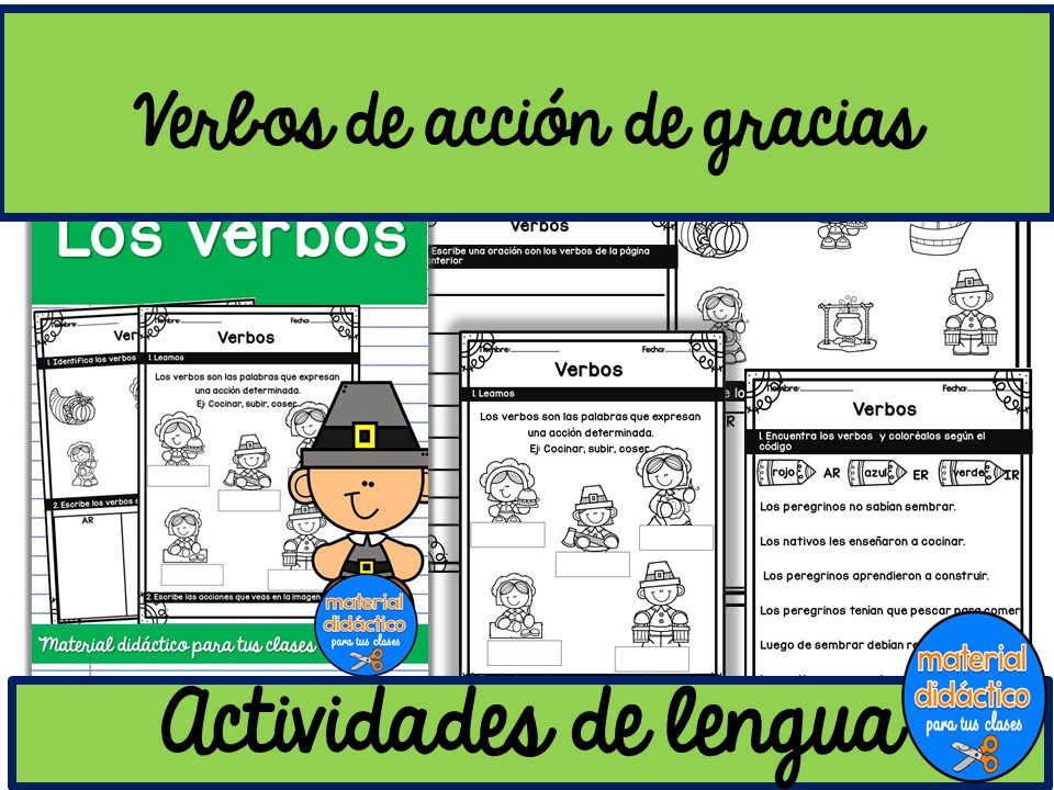 Los sustantivos, adjetivos y verbos en acción de gracias - Material ...